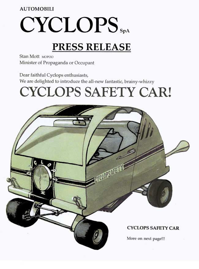 Cyclops Safety Car Press Release – Dean’s Garage